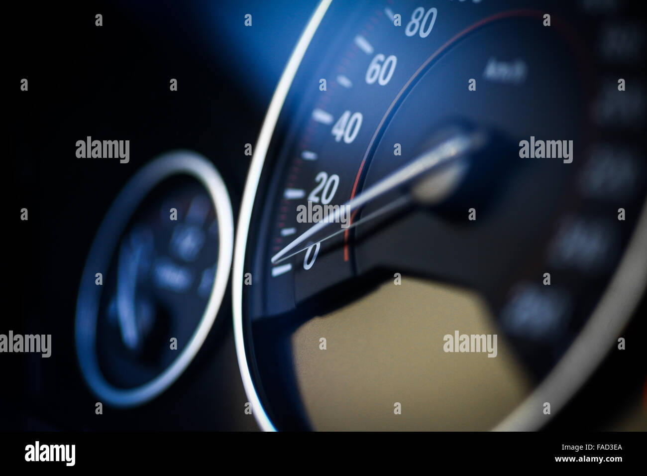Close up shot of a speedometer in a car Stock Photo - Alamy