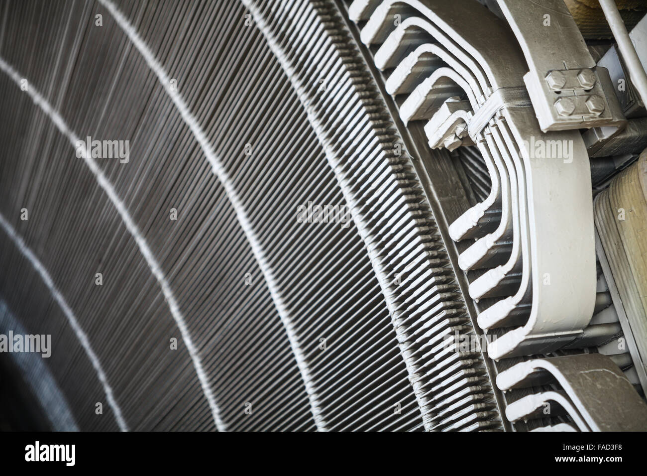 Close-up shot of a stator from a big electric motor Stock Photo - Alamy