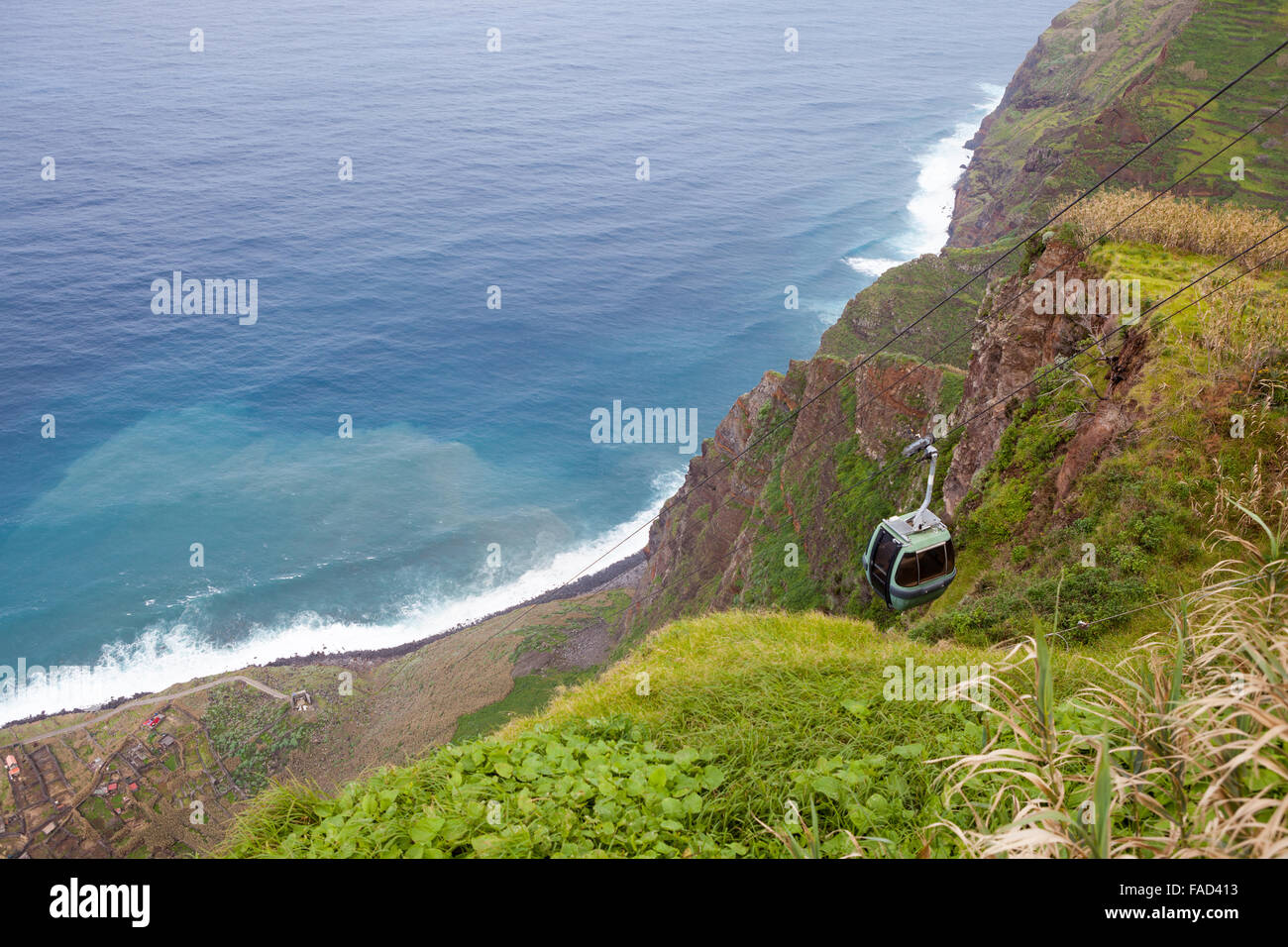 Cable car to Fajãs do Cabo Girão. Achadas da Cruz, Madeira Stock Photo ...