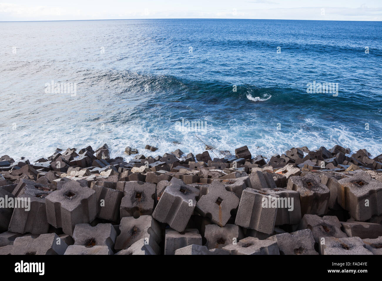 Concrete sea defence blocks. Jardim do Mar, Madeira Stock Photo - Alamy