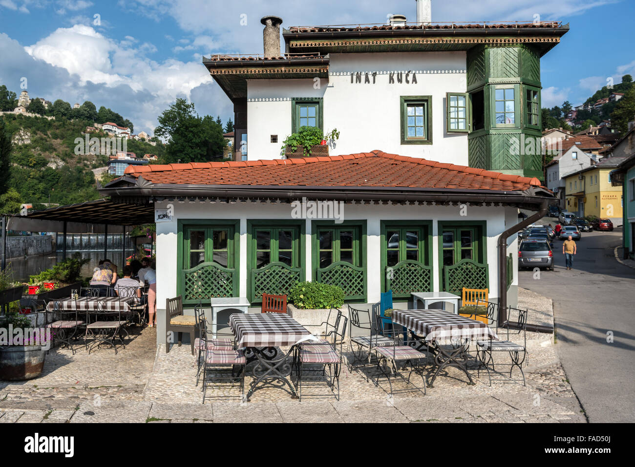 traditional Bosnian restaurant Inat kuca (House of Spite), Old Town of ...