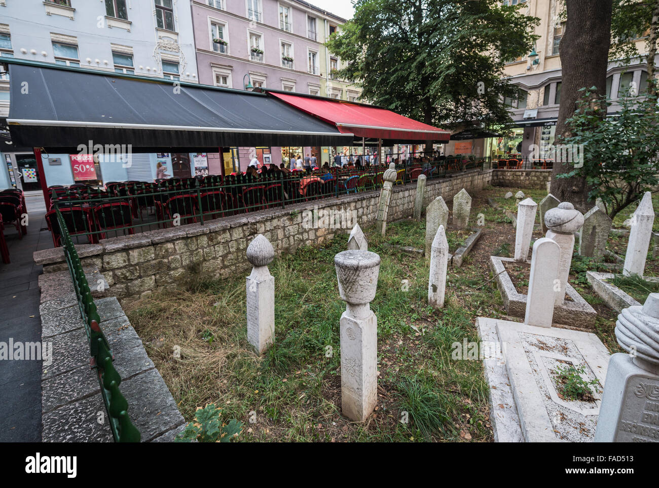 cemetery in front of Ferhadija Mosque also called Ferhat-Pasha or ...