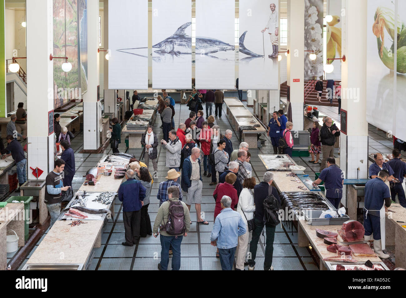 Fish market area in Mercado dos Lavradores (Farmers' Market). Funchal ...