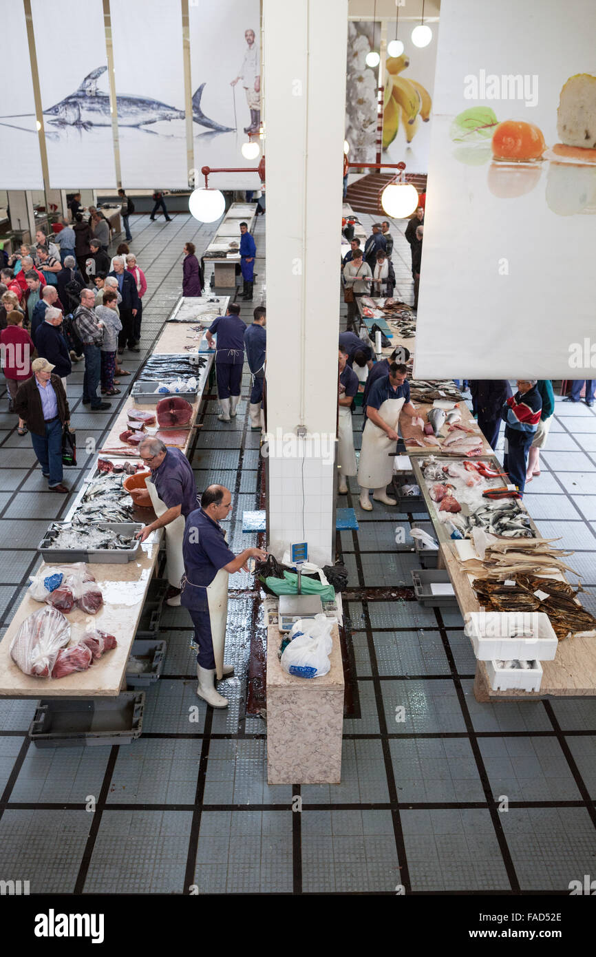 Fish market area in Mercado dos Lavradores (Farmers' Market). Funchal ...