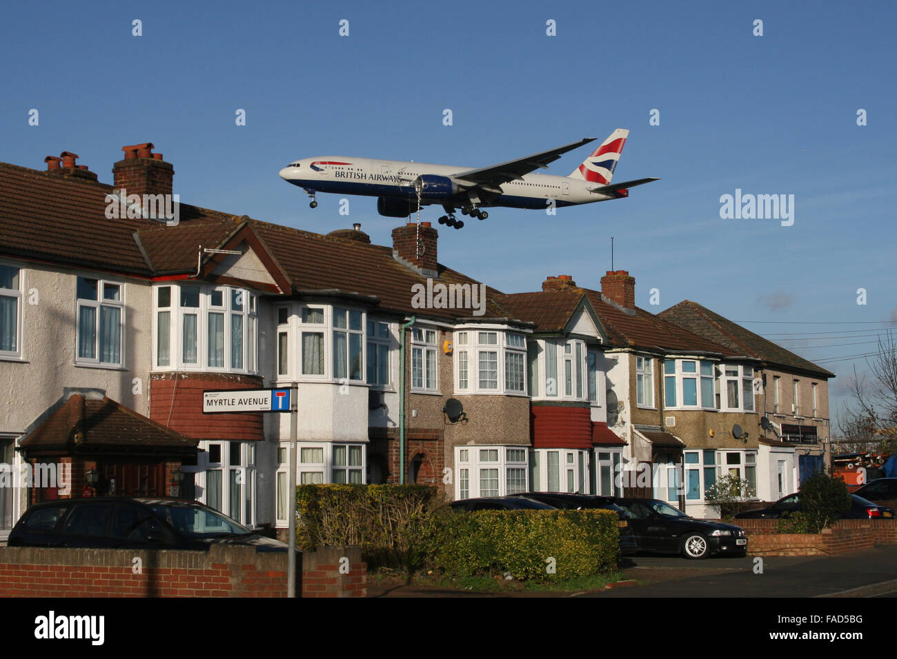 HOUSE NOISE HEATHROW RUNWAY EXPANSION Stock Photo - Alamy