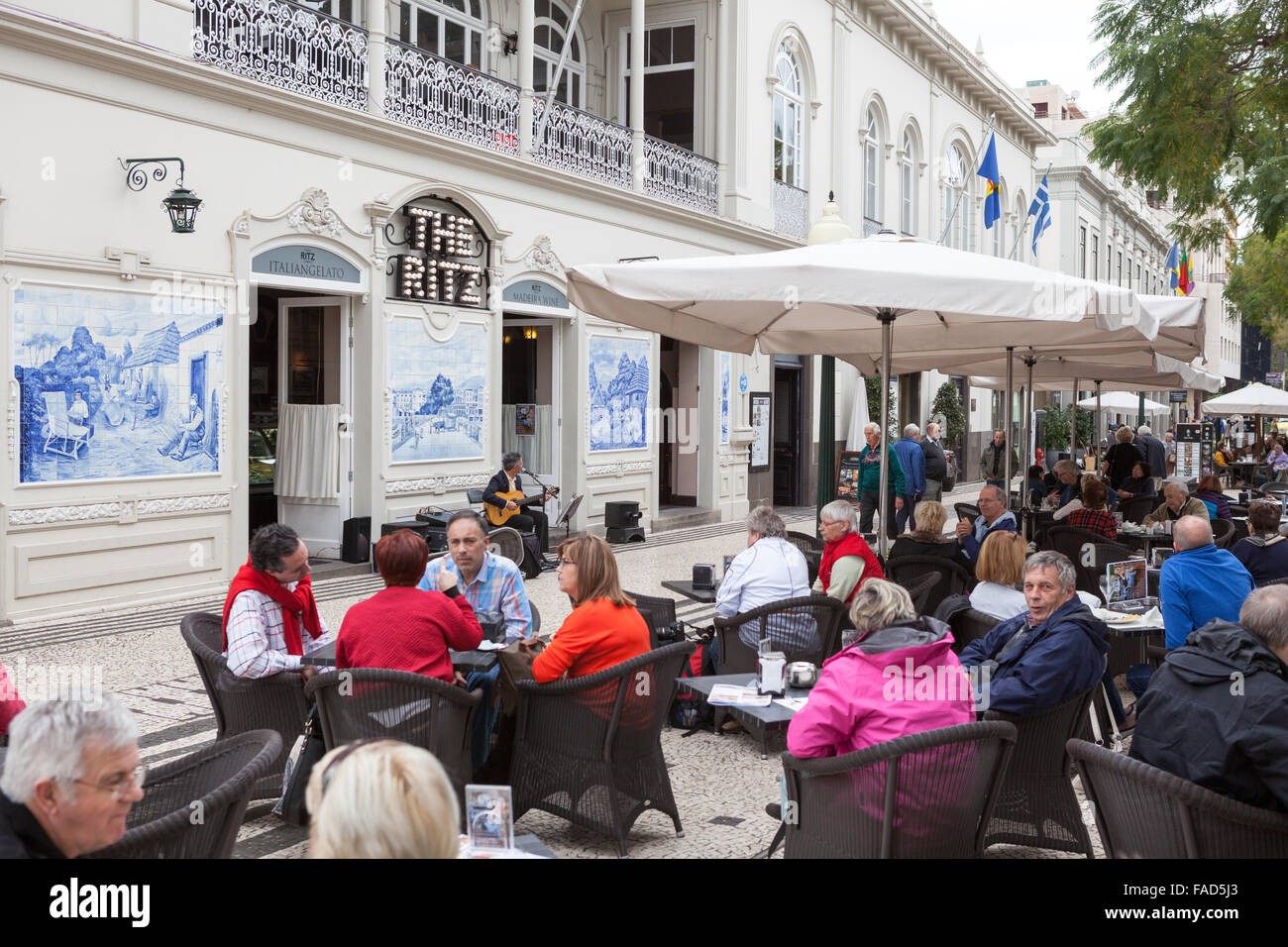 Ritz Cafe on Avenida Arriaga. Funchal, Madeira Stock Photo - Alamy