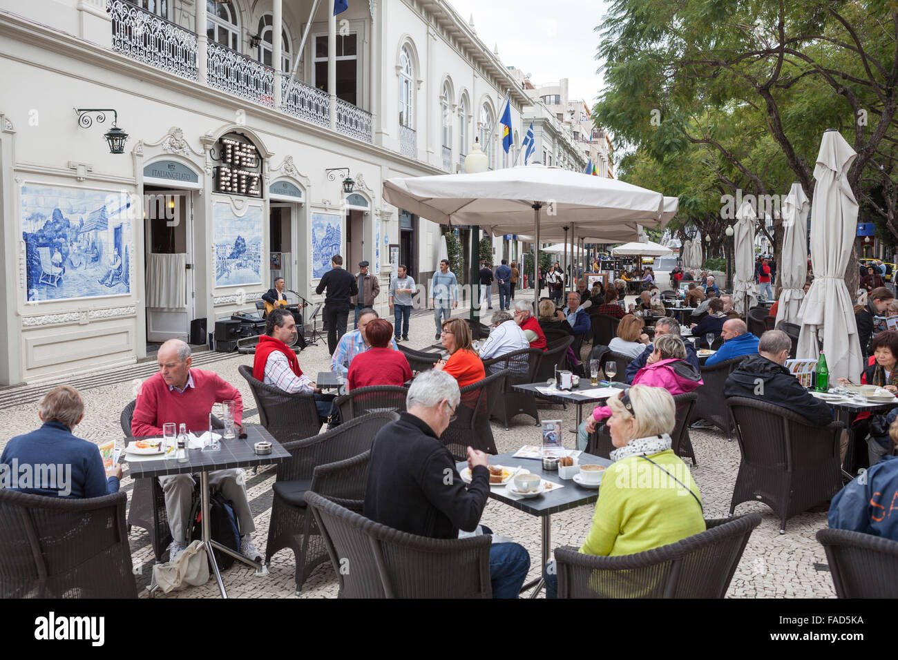 Ritz Cafe on Avenida Arriaga. Funchal, Madeira Stock Photo - Alamy