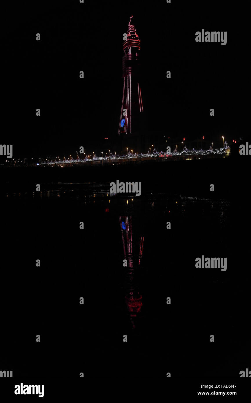 1 blue lights blackpool tower standing rising centre background hi-res ...