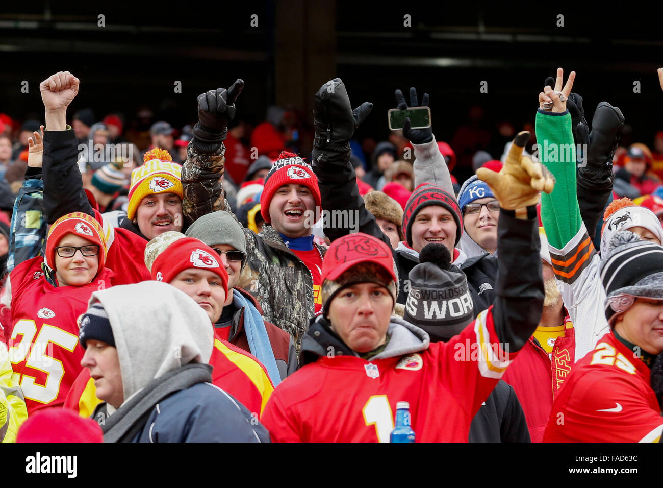 Kansas City, MO, USA. 27th Dec, 2015. Kansas City Chiefs fans during ...