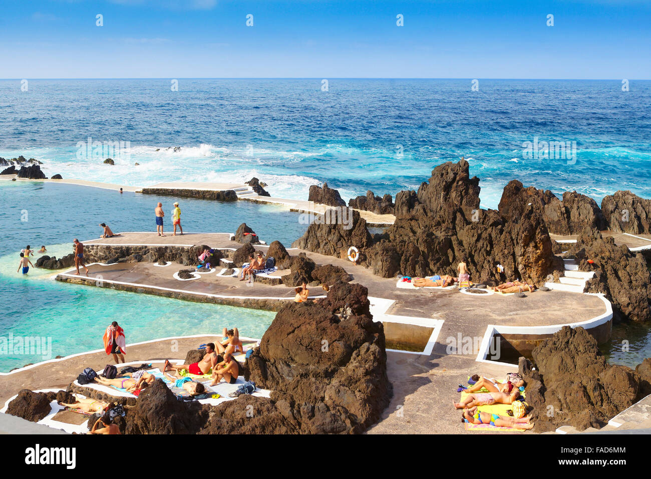 Swimming pool with ocean water, Porto Moniz, Madeira Island, Portugal Stock Photo - Alamy