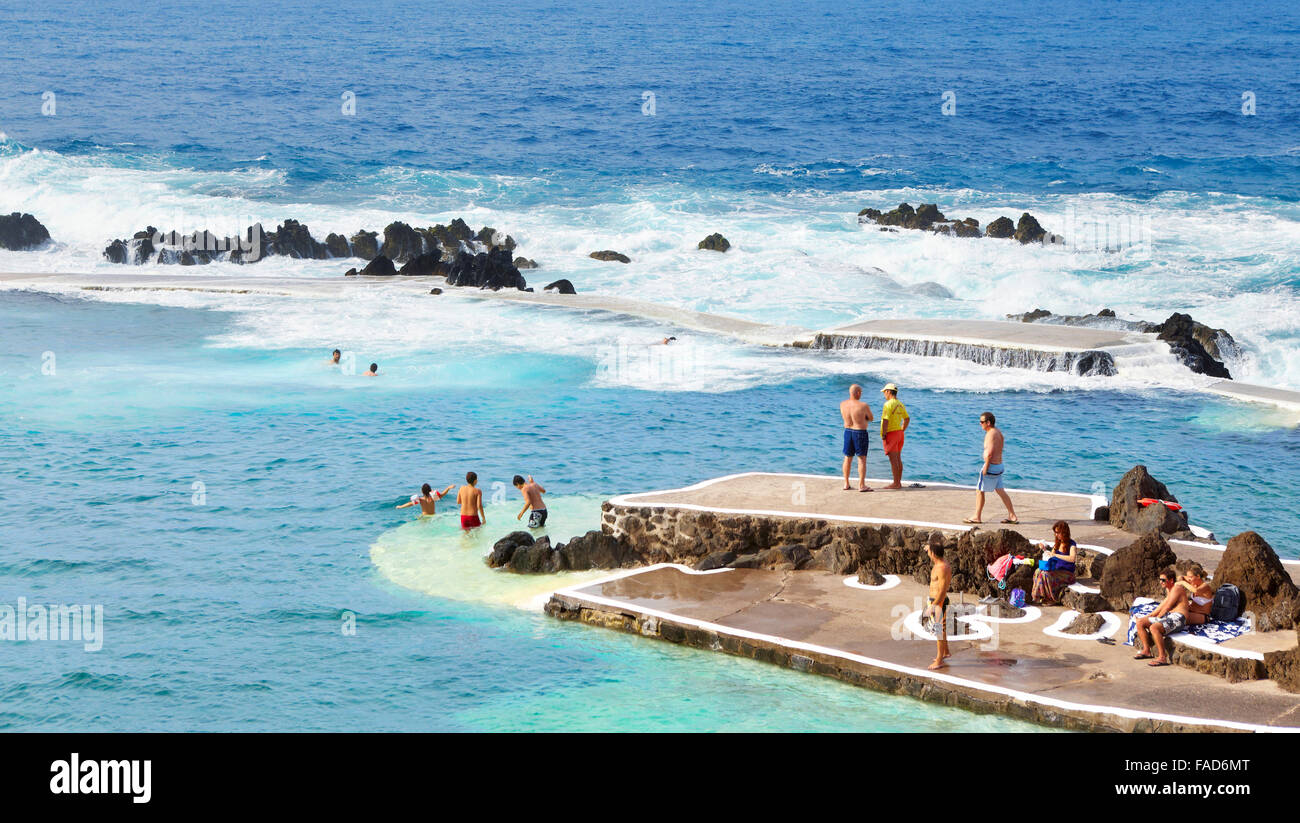 Swimming pool with ocean water, Porto Moniz, Madeira Island, Portugal Stock Photo - Alamy