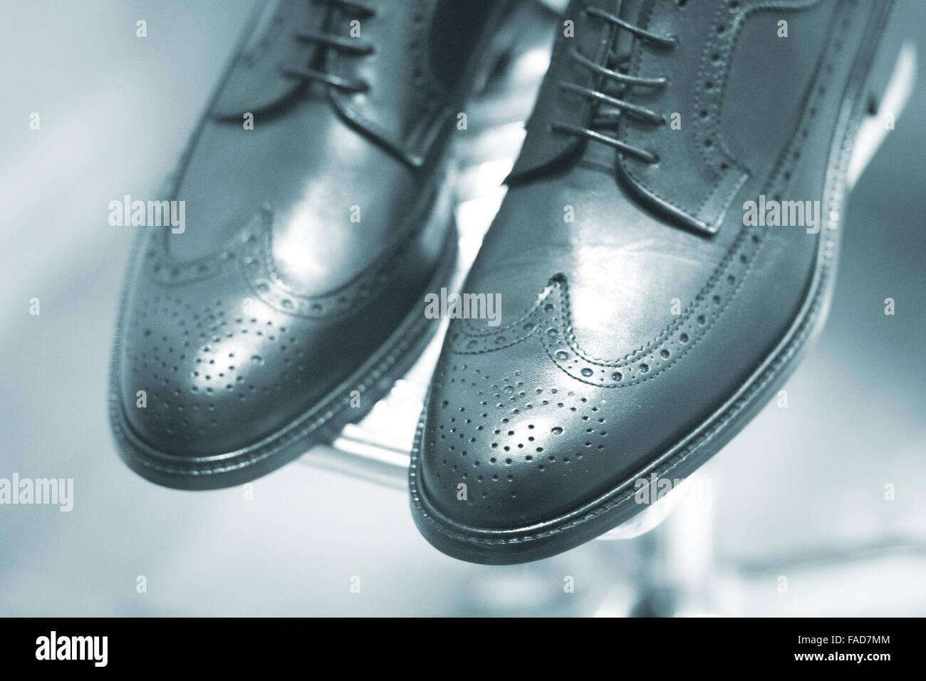 Shop window fashion store designer luxury leather shiny polished men's ...