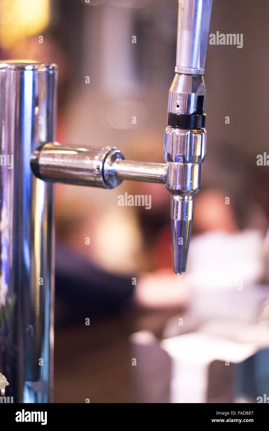 Lager draft beer pump in British pub bar wedding party reception in ...