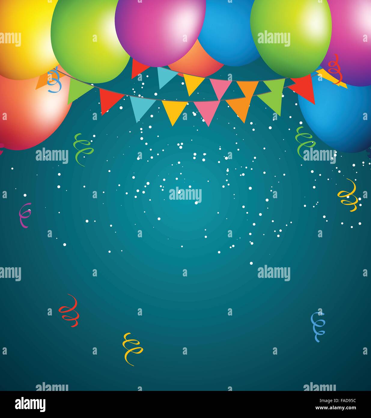 balloons party color full on blue background Stock Vector Image & Art ...