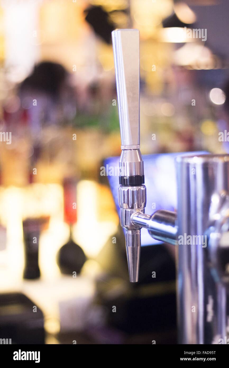 Lager draft beer pump in British pub bar wedding party reception in ...