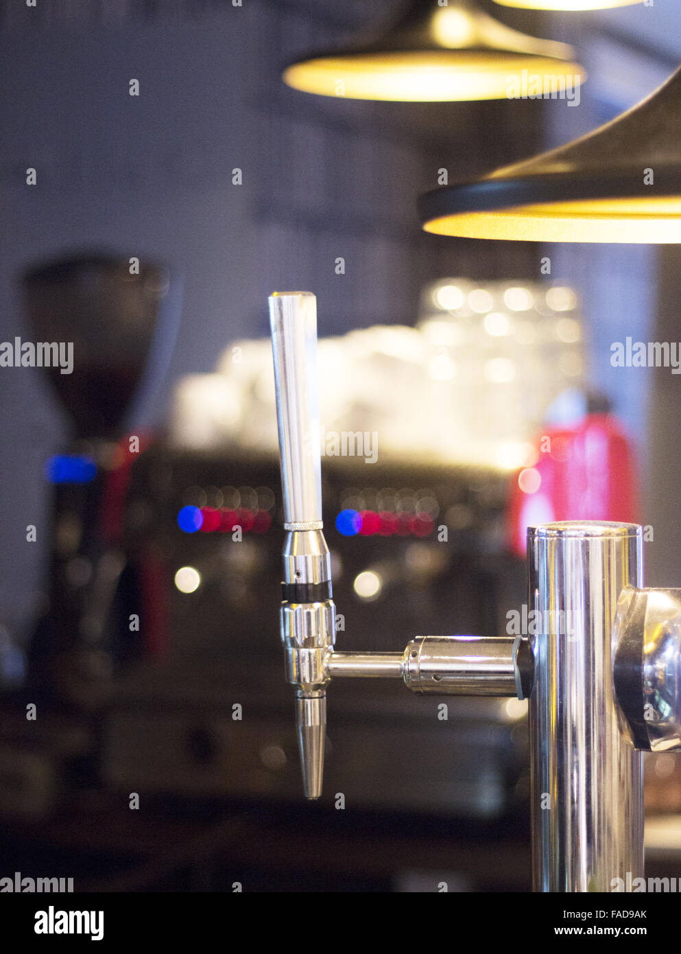 Lager draft beer pump in British pub bar wedding party reception in ...
