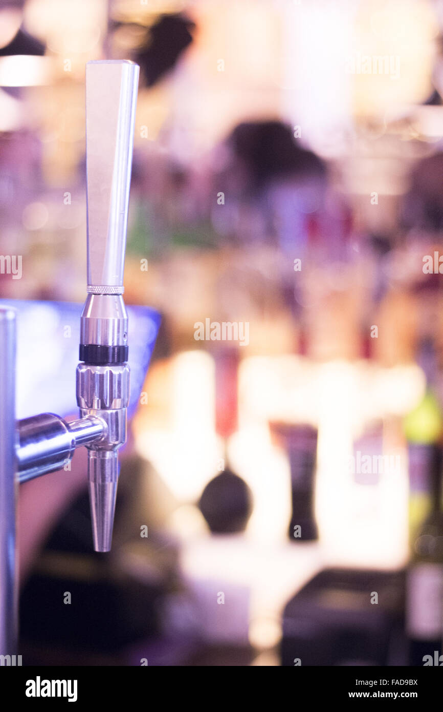 Lager draft beer pump in British pub bar wedding party reception in ...