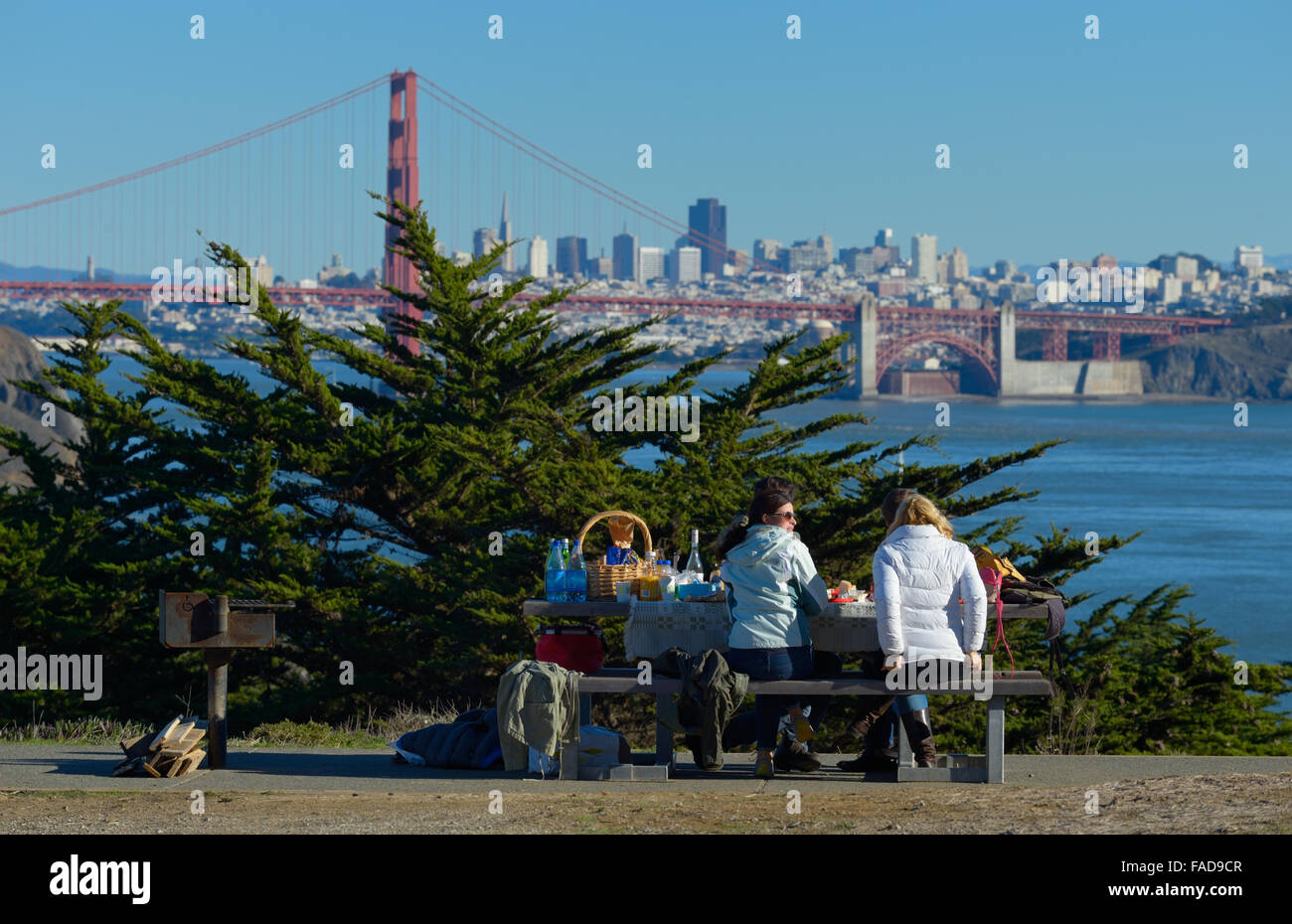 A scenic picnic spot near Point Bonita Lighthouse near the Golden Gate ...