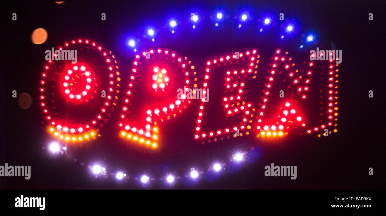 Shops and restaurant opening at night hi-res stock photography and ...