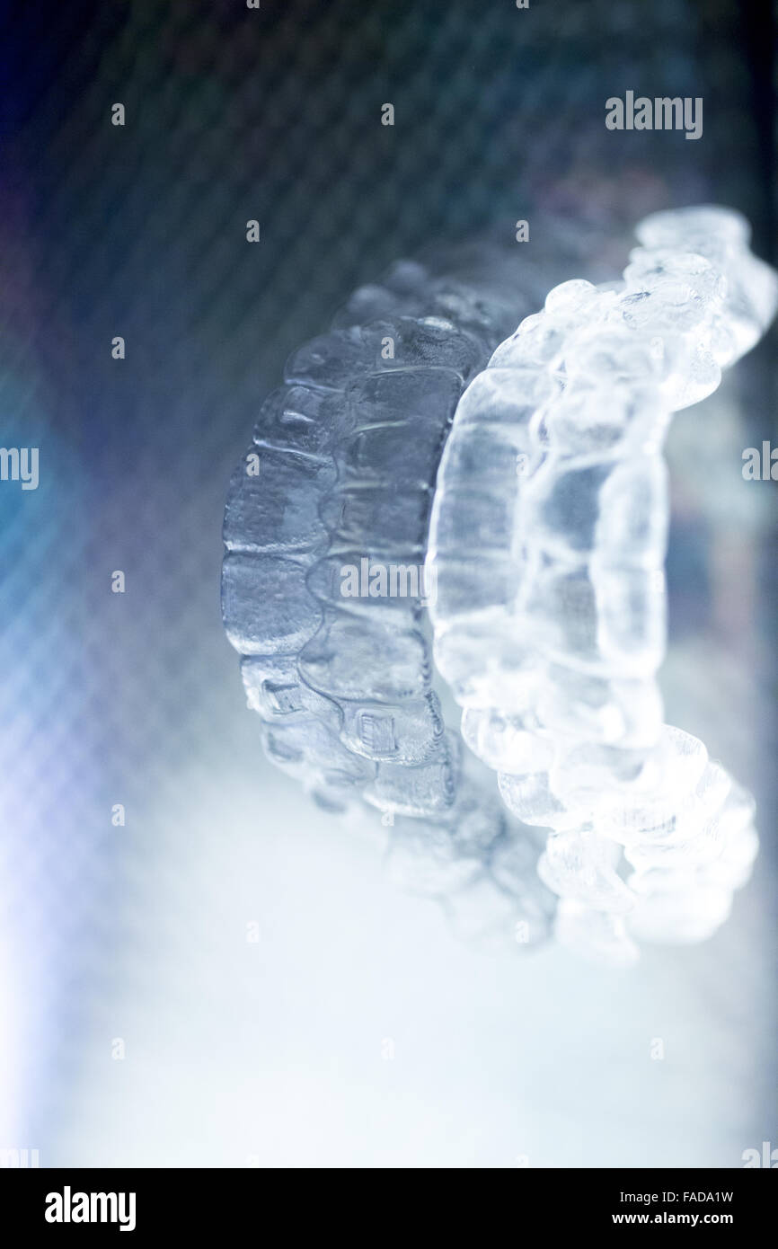 Invisible dental aligners modern tooth brackets transparent teeth ...