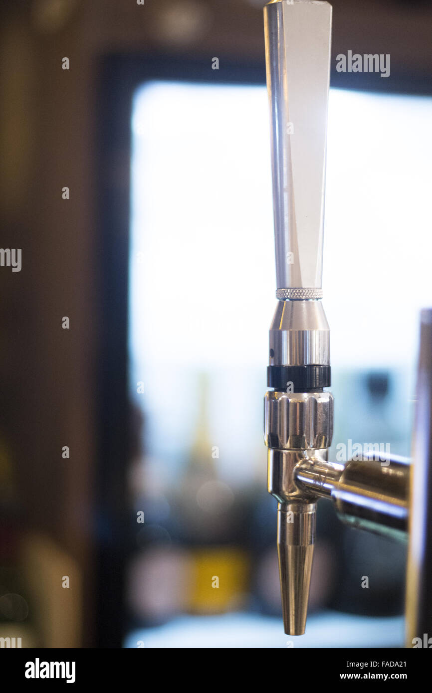 Lager draft beer pump in British pub bar wedding party reception in ...