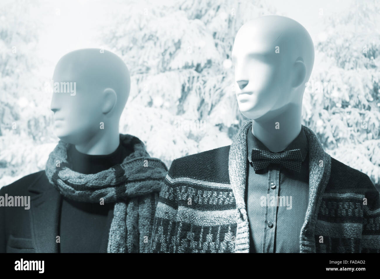 Shop dummy fashion mannequin in department store boutique window ...