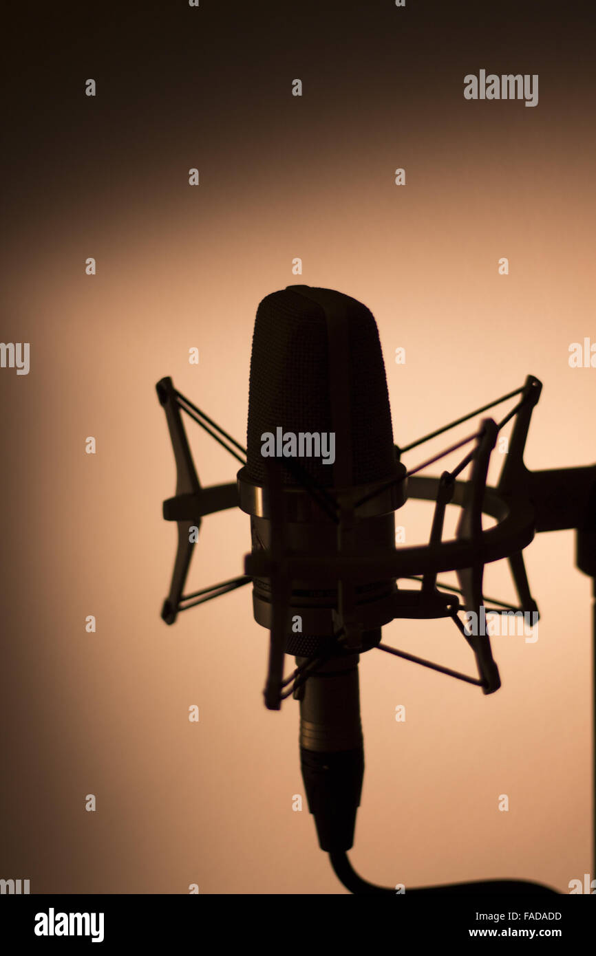 Audio recording vocal studio voice microphone silhouette with anti ...