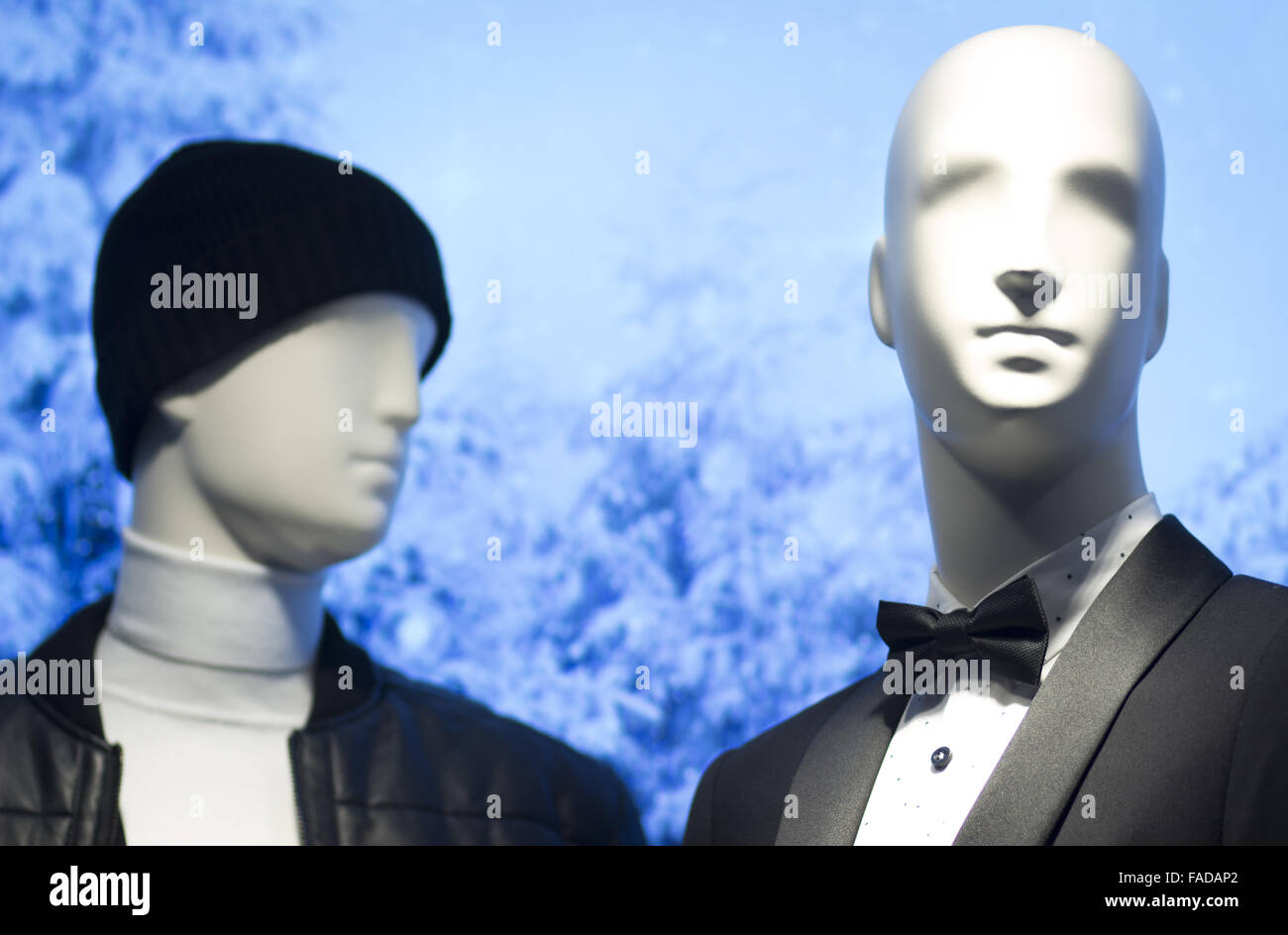 Shop dummy fashion mannequin in department store boutique window ...