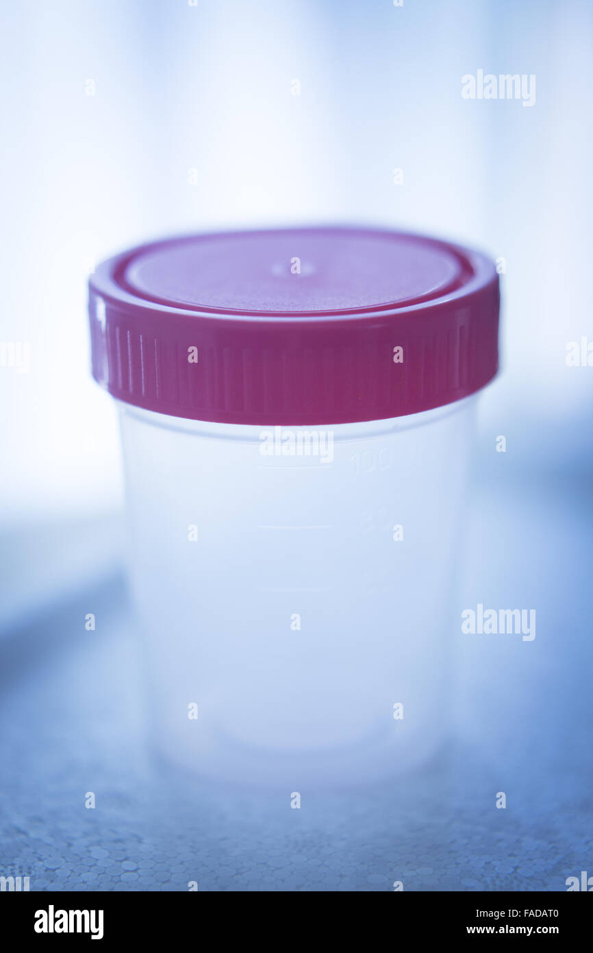 Urine sample plastic beaker for urine testing for drugs and illness ...