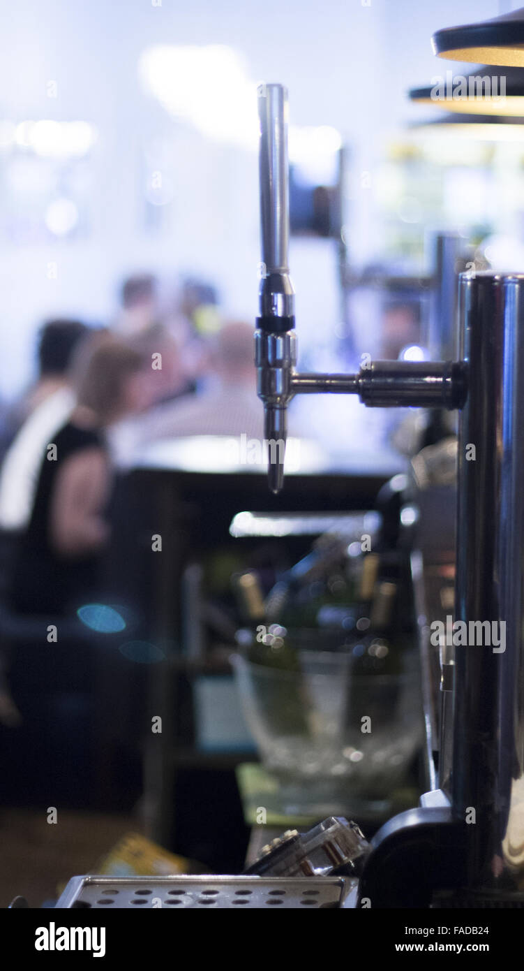 Lager draft beer pump in British pub bar wedding party reception in ...