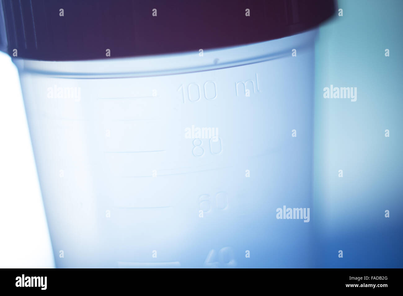 Urine sample plastic beaker for urine testing for drugs and illness ...