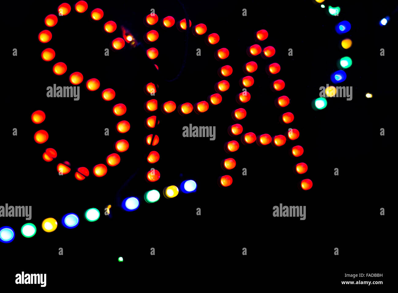 Health spa neon light sign hi-res stock photography and images - Alamy