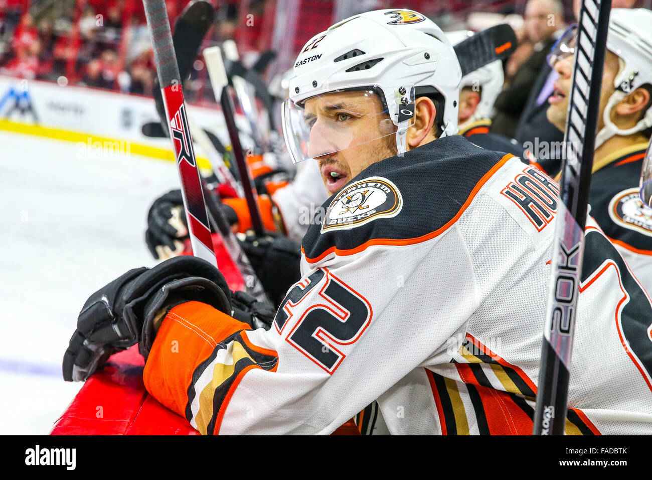 Anaheim Ducks center Shawn Horcoff (22) during the NHL game between the ...