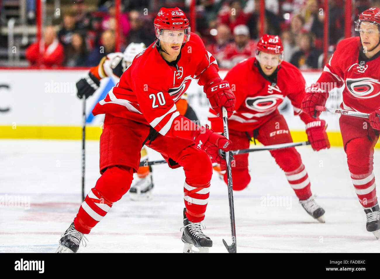 Carolina Hurricanes center Riley Nash (20) during the NHL game between ...