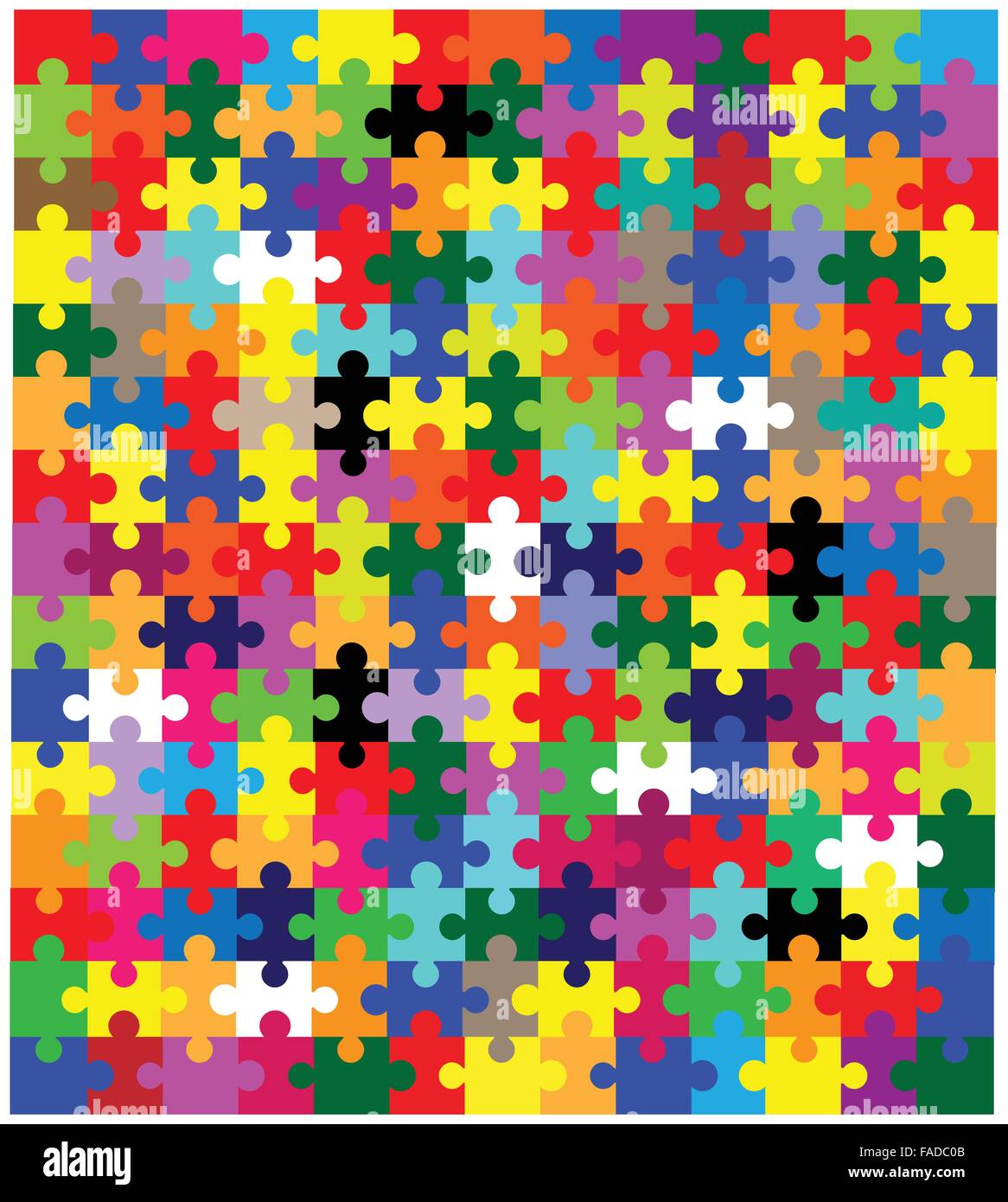 A multi coloured jigsaw over a white background Stock Vector Image ...