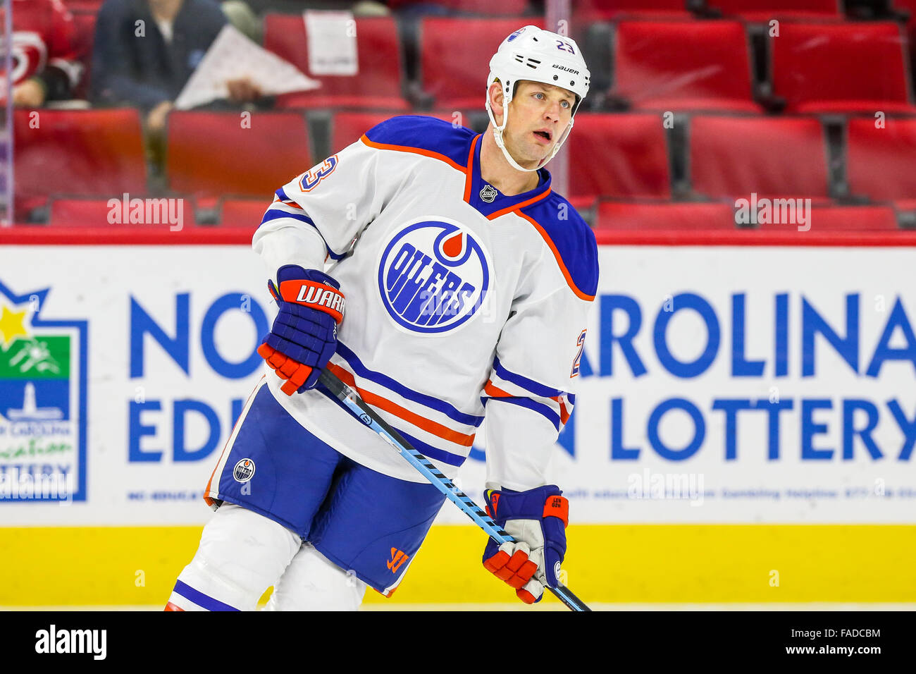 Edmonton Oilers center Matt Hendricks (23) during the NHL game between ...