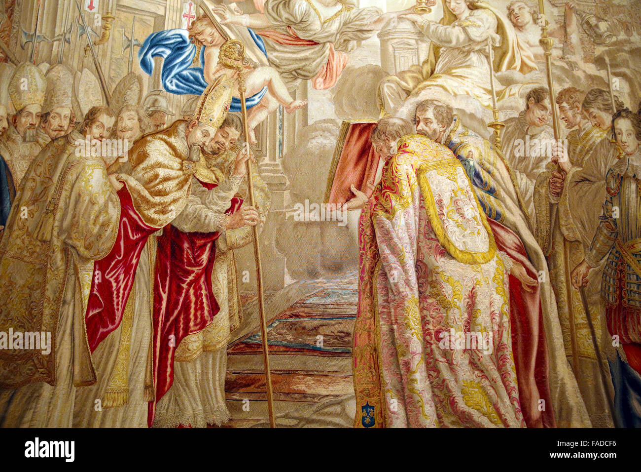 Tapestry depicting Pope Urban VIII consecrating Saint Peter's Basilica ...