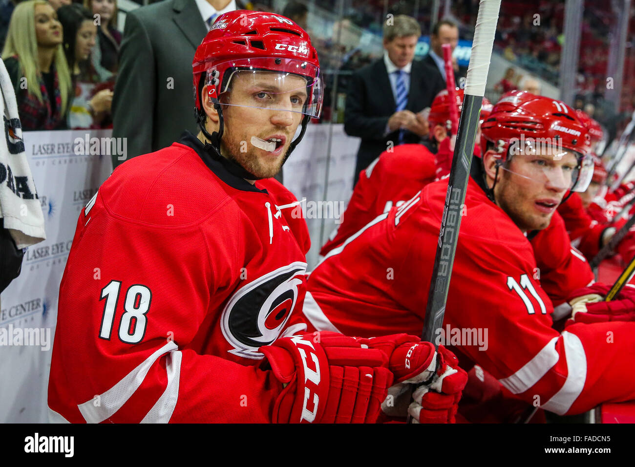 Carolina Hurricanes center Jay McClement (18) during the NHL game ...
