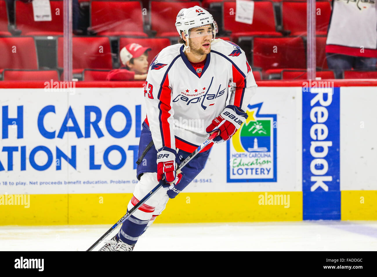 Washington Capitals right wing Tom Wilson (43) during the NHL game ...