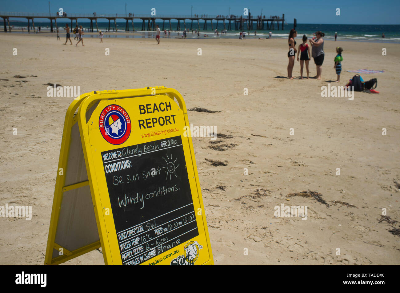 Adelaide Australia. 28th December 2015. A Surf and Rescue beach report ...