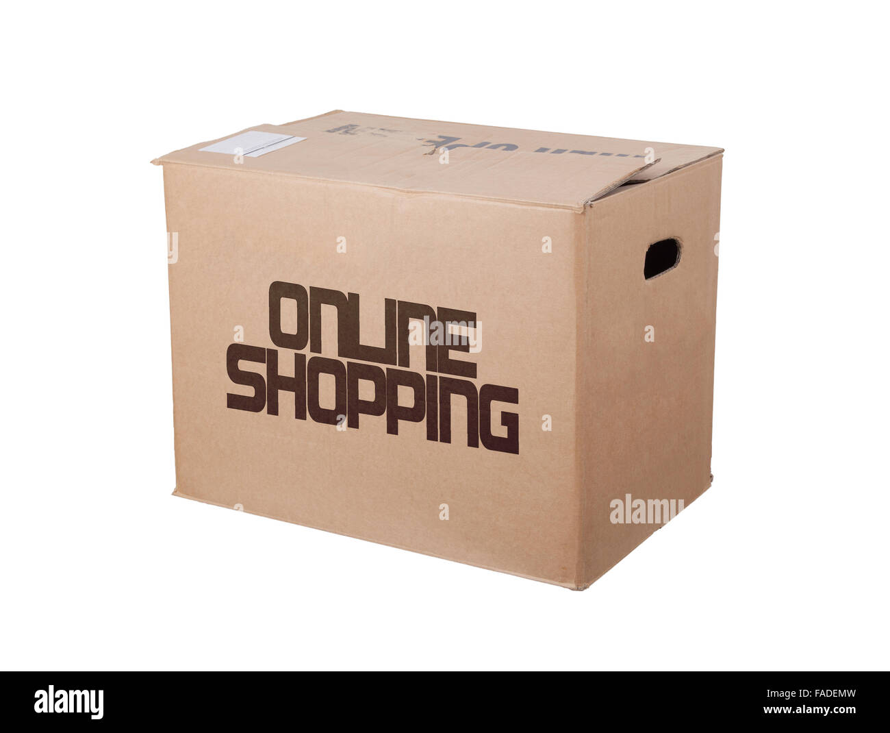 Closed cardboard box, isolated on a white background, online shopping ...