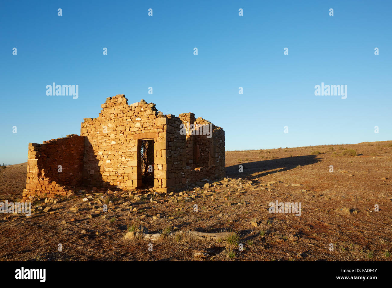 Remains of an old stone building near Peterborough, South Australia ...