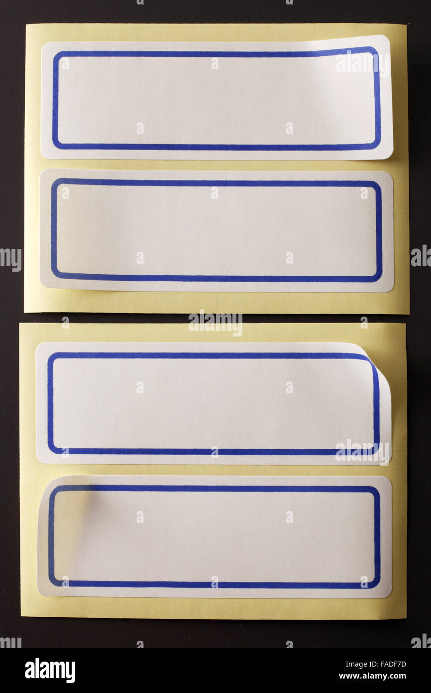 close up of blank stickers Stock Photo - Alamy