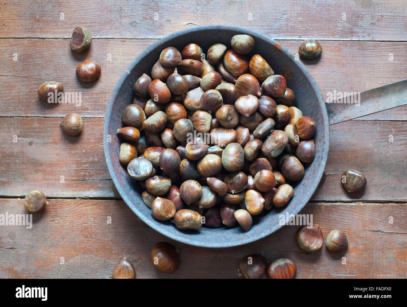 Group of raw chestnuts ready to be cooked,italy Stock Photo - Alamy