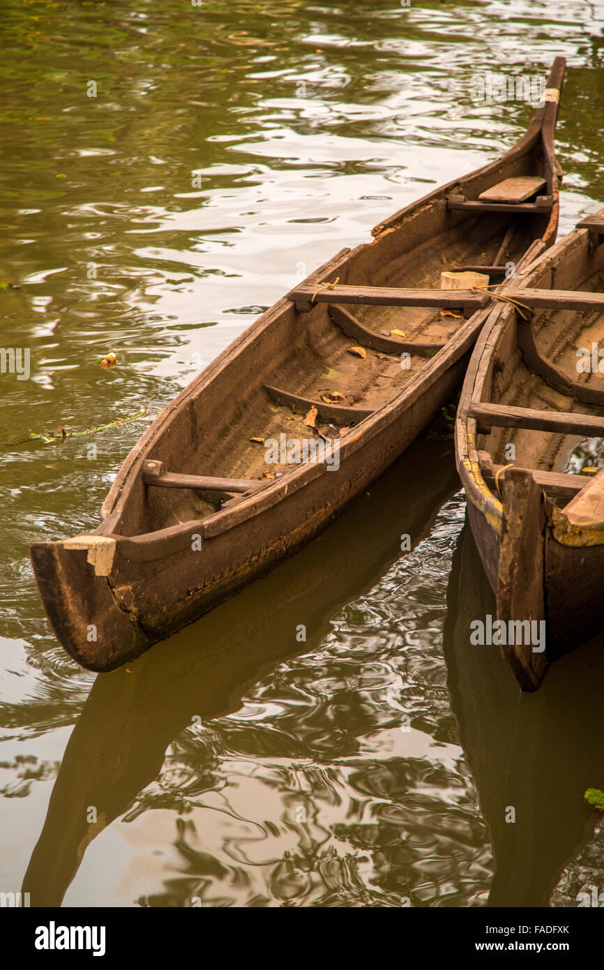 Backwaters in Kerala, India. The backwaters are an extensive network of ...