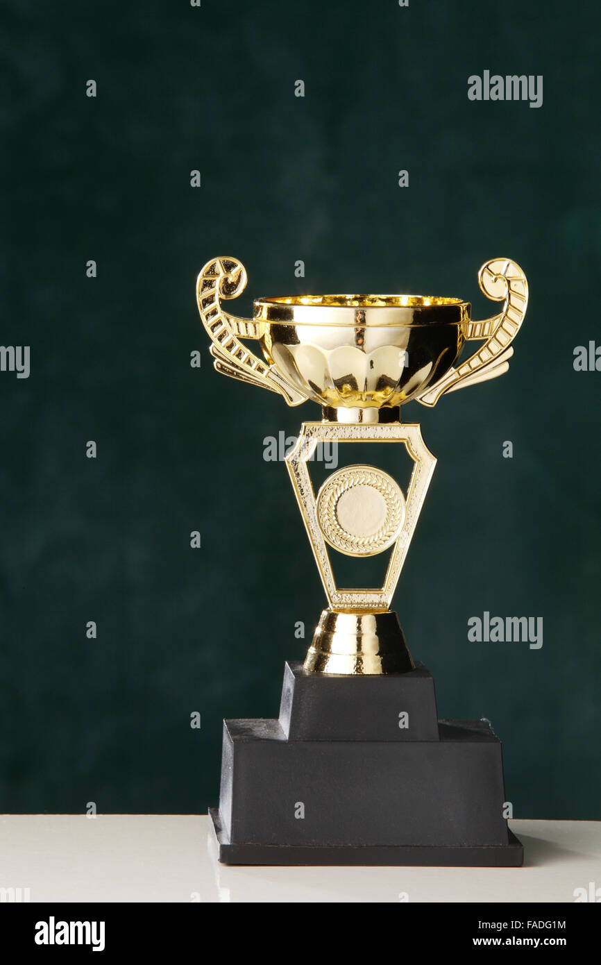 close up of the trophy in front of blackboard Stock Photo - Alamy