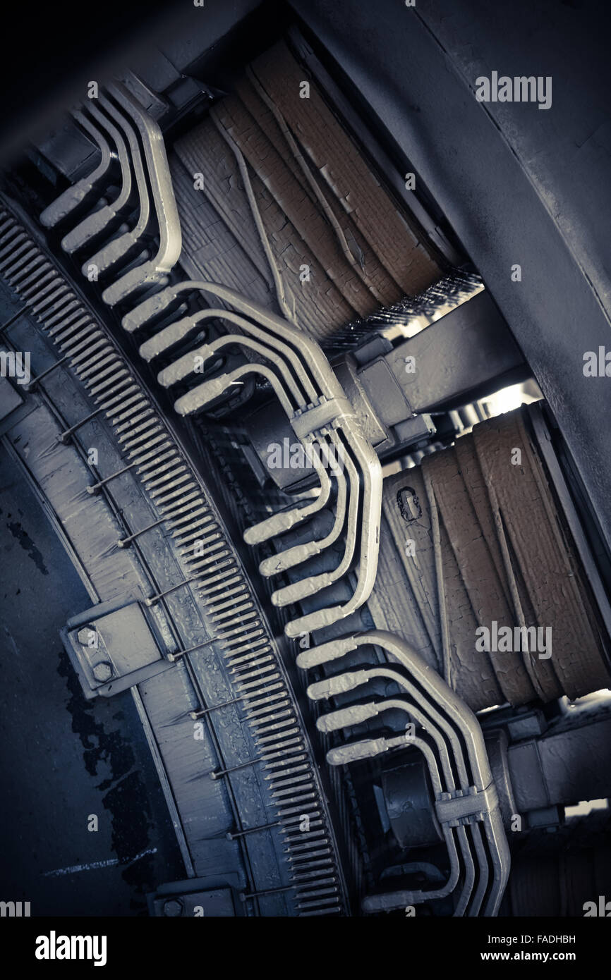 Close-up shot of a stator from a big electric motor Stock Photo - Alamy