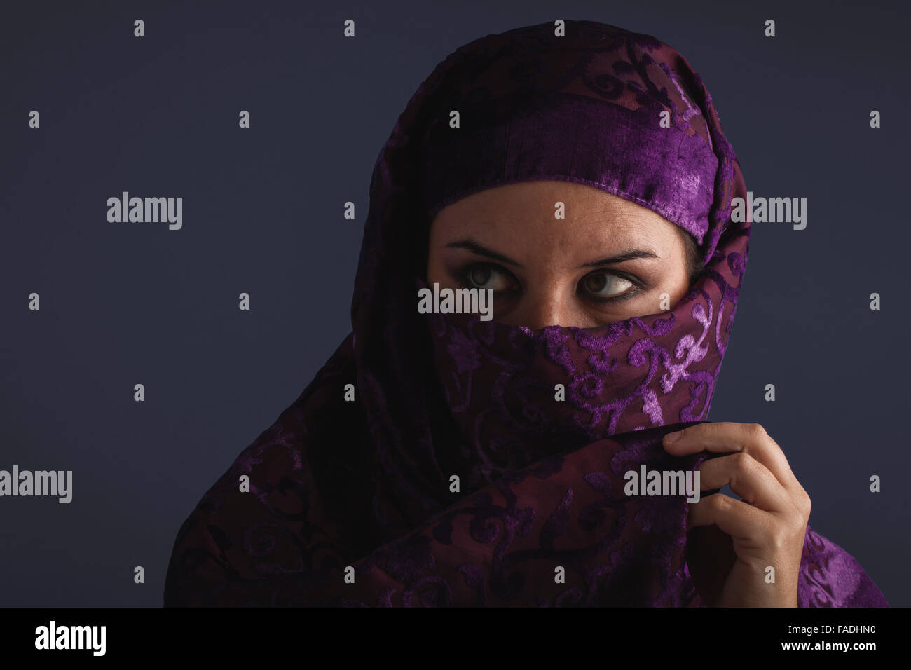 ethnic Beautiful arabic woman with traditional burqa veil Stock Photo ...