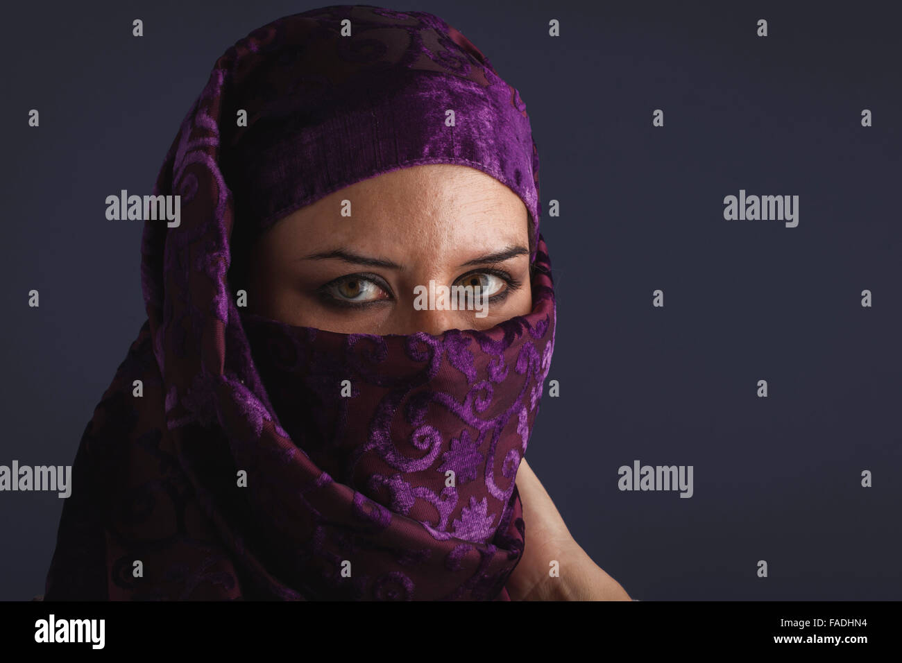 religious, Beautiful arabic woman with traditional burqa veil Stock ...