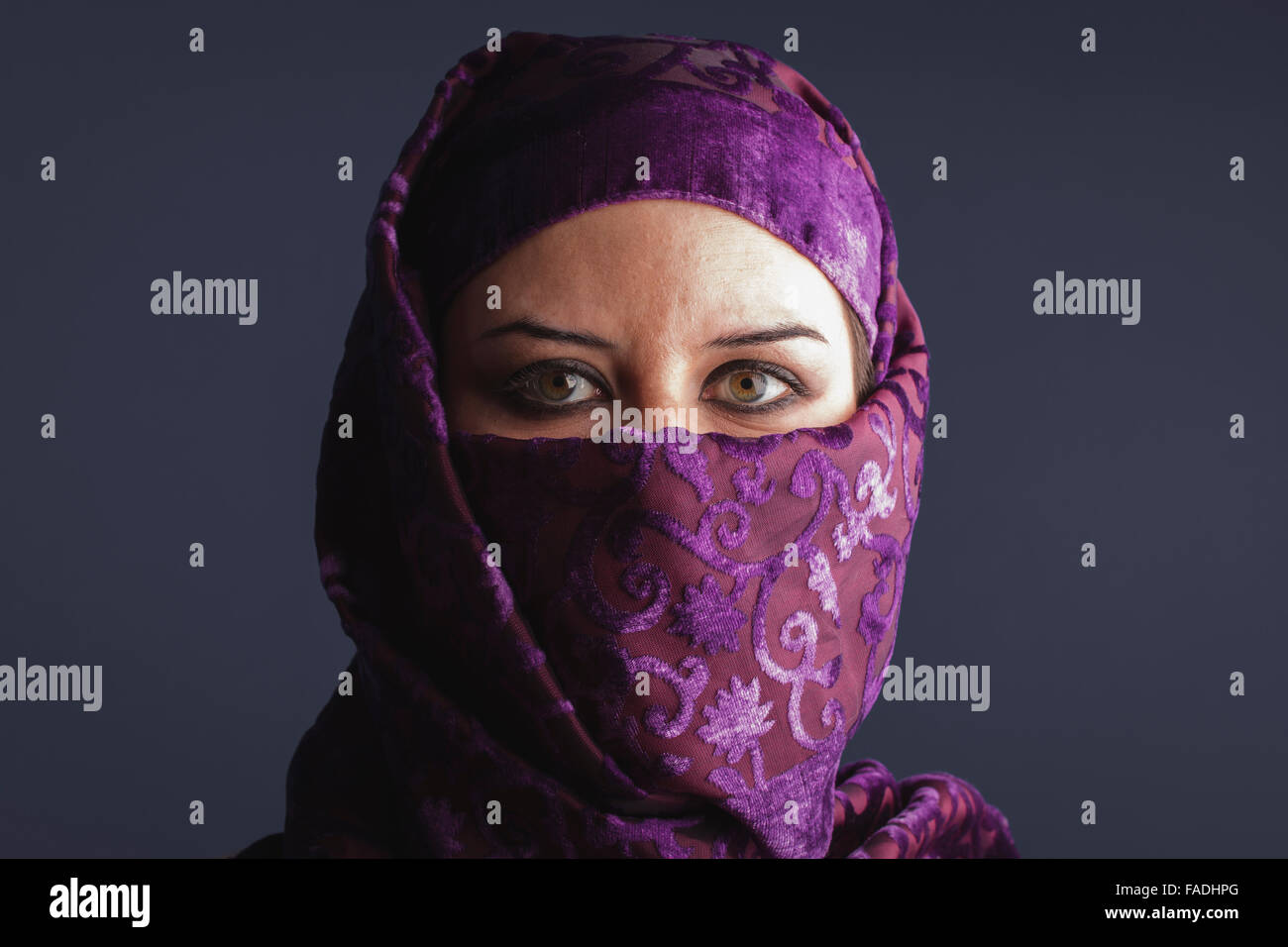 Beautiful arabic woman with traditional burqa veil Stock Photo - Alamy